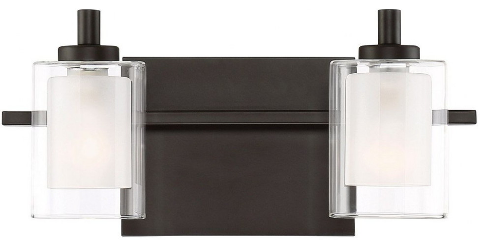 2 Light Transitional Vanity Light Fixture Approved for Damp Locations ...