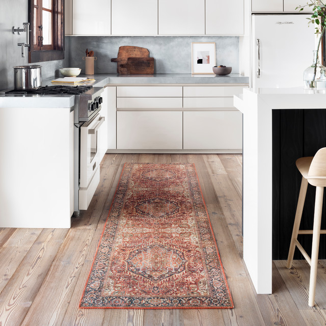 Red Navy Printed Polyester Layla Area Rug by Loloi II, 2'-6"x9'-6 ...