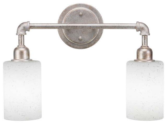 Vintage 2 Light Bath Bar In Aged Silver (182-AS-310) - Industrial ...