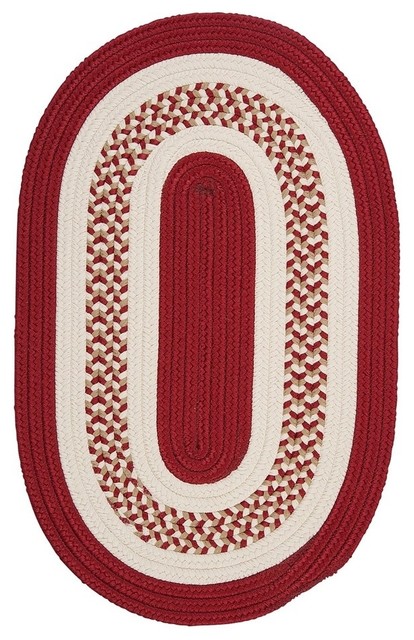 Flowers Bay Rug, Red, 7'x9' Oval, 7'x9' Oval - Contemporary - Outdoor ...