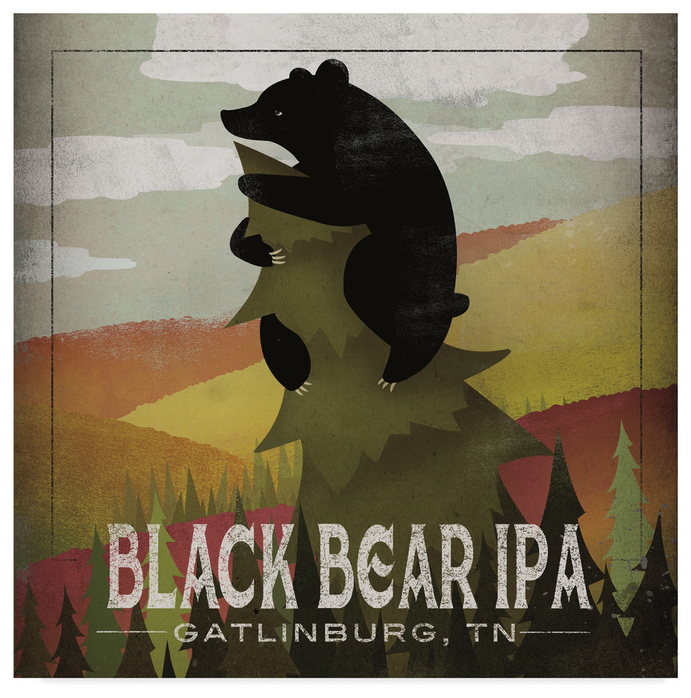 Ryan Fowler 'Leaf Peeper Black Bear Ipa' Canvas Art, 24"x24" - Rustic - Prints And Posters - by ...