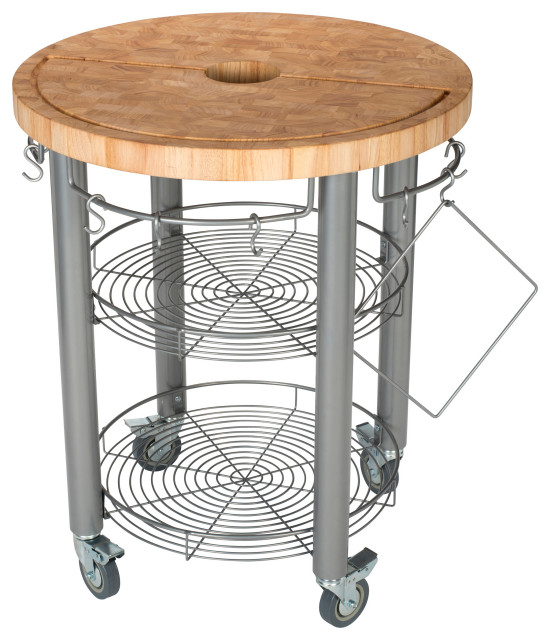 Chris & Chris Rubberwood 30 Inch Butcher Block Work Top - Transitional ...