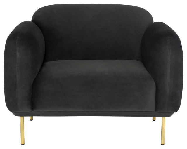 Benson Shadow Grey Fabric Single Seat Sofa - Midcentury - Armchairs And Accent Chairs - by ...