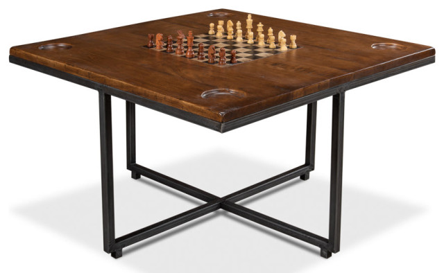 Low Game Table With Four Stools - Rustic - Game Tables - by Sideboards ...