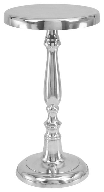 Urban Designs Michelle Aluminum Round Pedestal Accent Table - Rustic ...