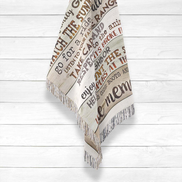 Laural Home Rustic Ranch Woven Throw with Fringe Edge, 50" X 60 ...
