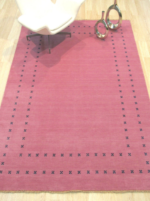 Handmade Wool Pink Transitional Solid Lori Baft Rug, 9' X 12 ...