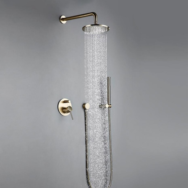 Wasser™ Brass Shower System With Handheld Shower, 8" Shower Head ...