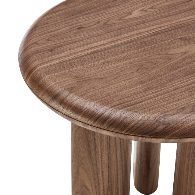 Albert 24" Round Side Table, American Walnut - Transitional - Side ...