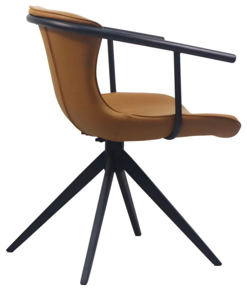 Andrea Modern Camel and Black Dining Chair, Set of 2 - Industrial ...