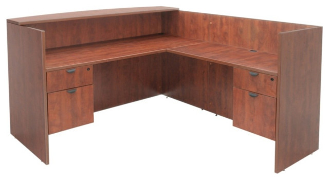 Legacy Double Box File Pedestal Reception Desk - Contemporary - Coffee ...