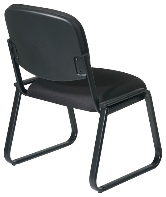 Deluxe Sled Base Armless Chair with Designer Plastic Shell in Black ...