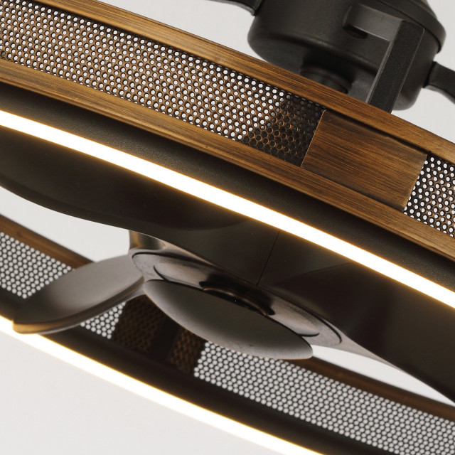27 In Industrial Fandelier LED Ceiling Fan with Remote Control, DC ...