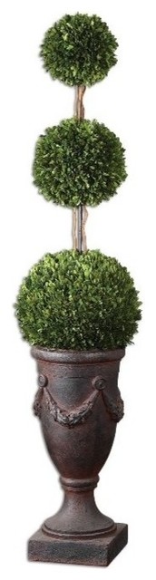 Uttermost Triple Topiary Preserved Boxwood - Traditional - Artificial ...