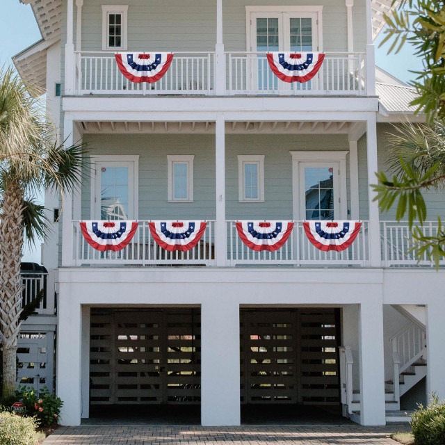 Yescom 6Pcs 1.5x3 Ft USA Pleated Fan Flag Half Fan Banner American ...