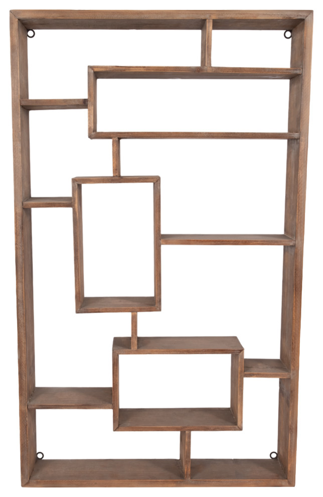 Wooden Wall Shelf, Brown - Transitional - Display And Wall Shelves - by ...