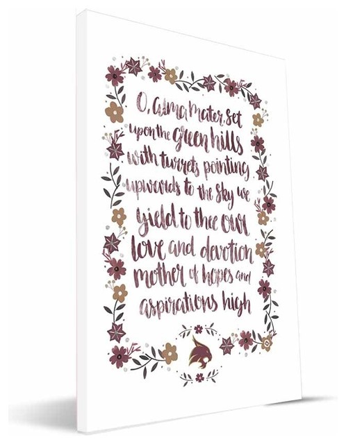 SWT Bobcats Hand-Painted Song Canvas Print, 8"x12" - Contemporary ...