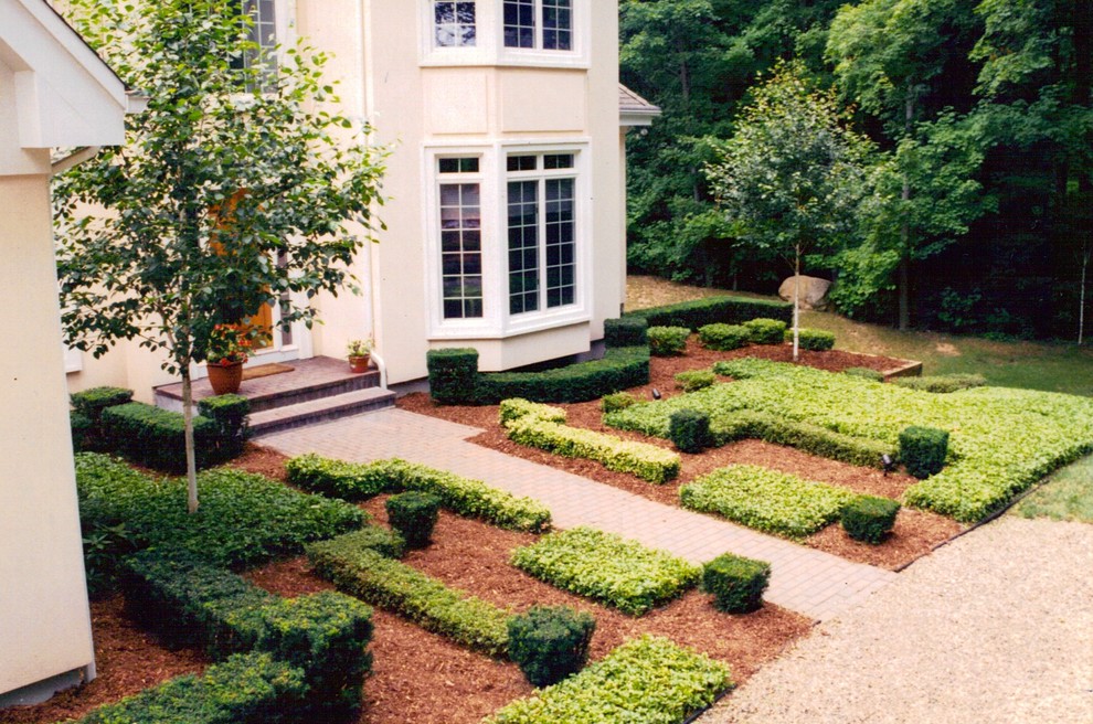 Front yard courtyard garden abstract hedges - Contemporary - Landscape ...