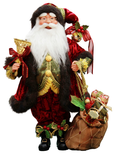 16" Whimsical Santa - Traditional - Holiday Accents And Figurines - by ...