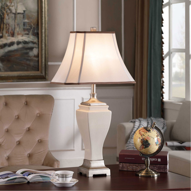 Signature 1 Light Table Lamp, Cream Crackle - Traditional - Table Lamps ...