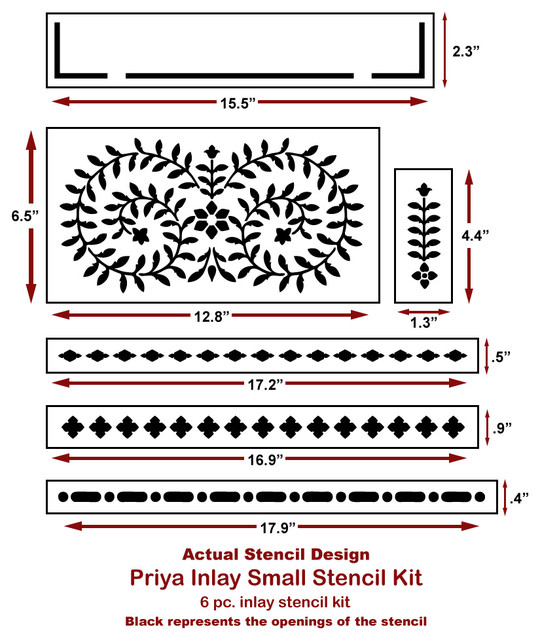 Priya Bone Inlay Stencil, DIY Bone Inlay Designs for Furniture Makeover ...