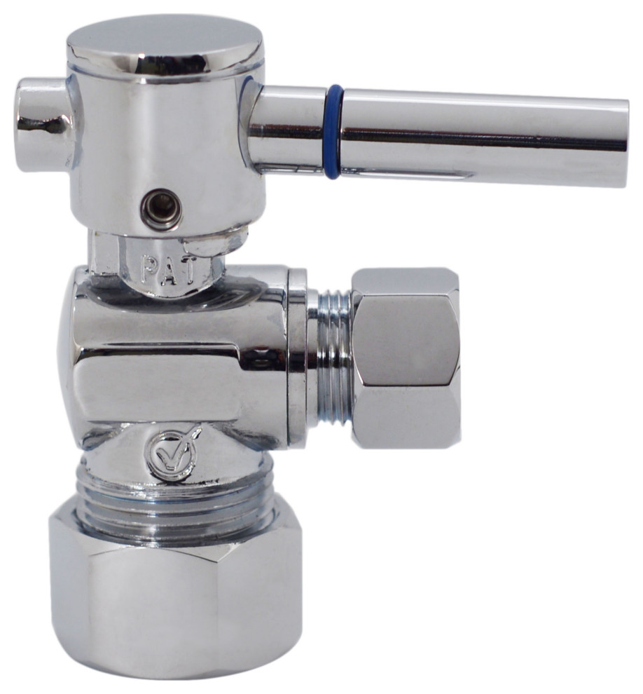 Angle Stop, 5/8" Od X 3/8" Od - 1/4-Turn Lever Handle In Oil Rubbed ...