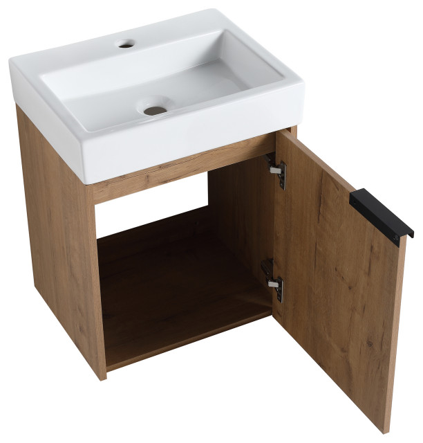 Wall-Mounted Bath Vanity, Ceramic Top and Basin - Contemporary ...