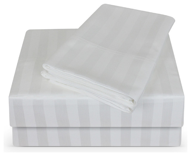 100% Cotton Striped Sheet Set, King Size - Contemporary - Sheet And ...