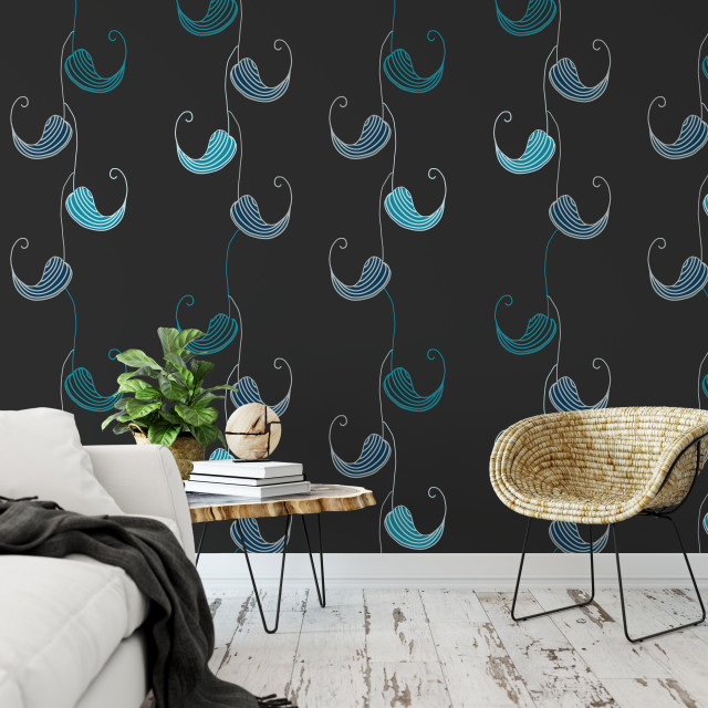 Indian Leaves Wallpaper by Monor Designs, Sample 12"x8" - Contemporary ...