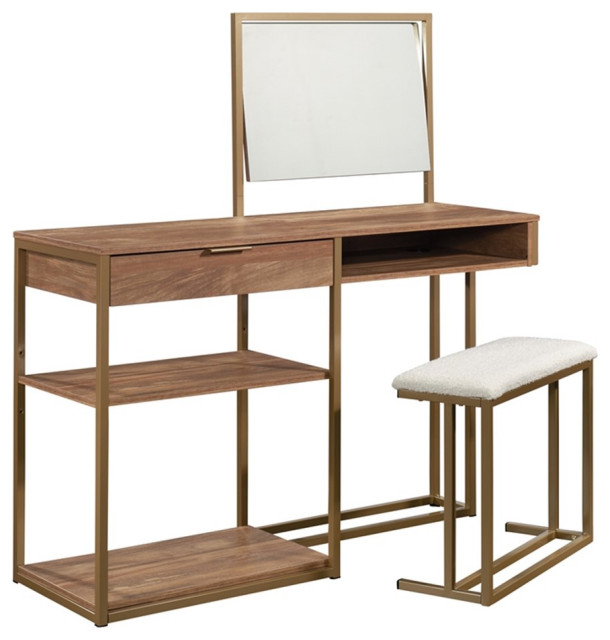 Sauder International Lux Engineered Wood Vanity in Sindoori Mango ...