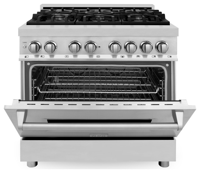 ZLINE Freestanding Range, Stainless Steel, Dual Fuel, RA36 ...