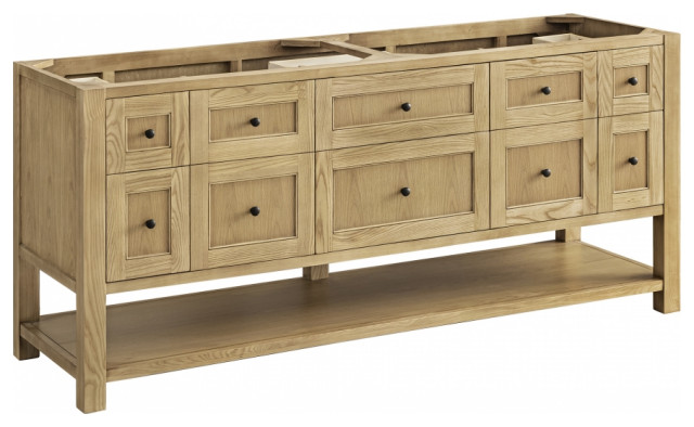 72" Modern Farmhouse Light Oak Double Sink Bathroom Vanity, James ...