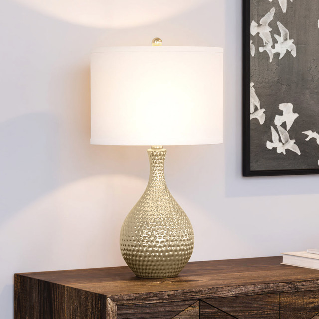 Transitional Table Lamp 12''W x 12''D x 22''H, Gold Finish ...