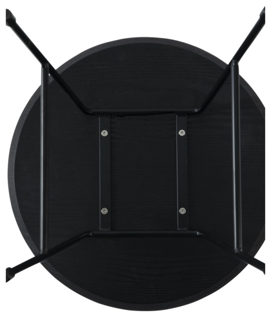 Rossmore Mid Century Modern Round Side Table With Black Steel Frame ...