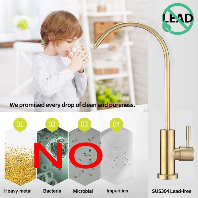 Drinking Filter Water Faucet for Reverse Osmosis Systems,Brushed Gold ...