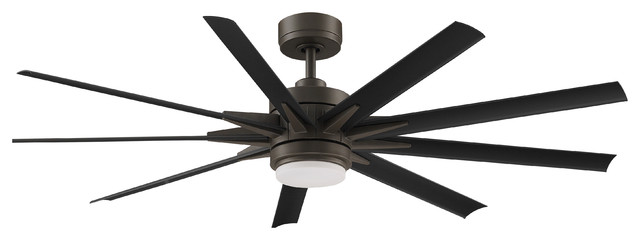Odyn Ceiling Fan, Matte Greige With Black Blades, 64" - Transitional ...