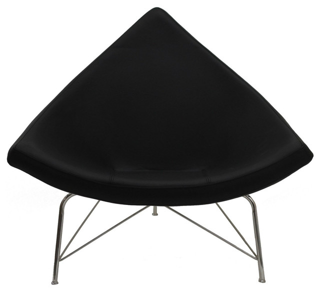 Modern Contemporary Lounge Chair, Black Leather - Armchairs And Accent ...