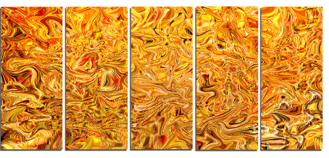 "Textured Flowing Yellow" Abstract Glossy Metal Wall Art, 60"x28 ...