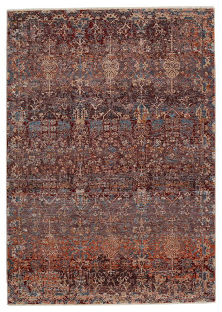Jaipur Valentia Marisol Vln18 Vintage and Distressed Rug, Maroon and ...