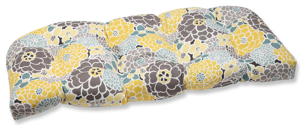 Full Bloom Wicker Loveseat Cushion - Contemporary - Outdoor Cushions ...
