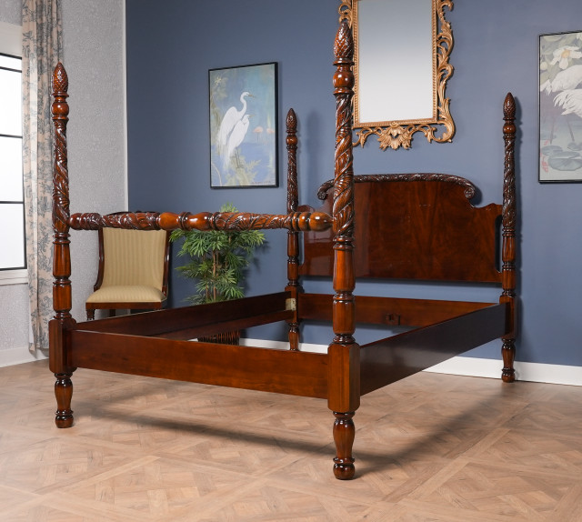 Mahogany Pineapple Poster Bed, Queen - Victorian - Canopy Beds - by Niagara Furniture | Houzz