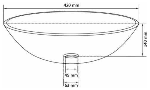 vidaXL Basin Round Wash Vanity Sink Small Wash Basin Tempered Glass ...
