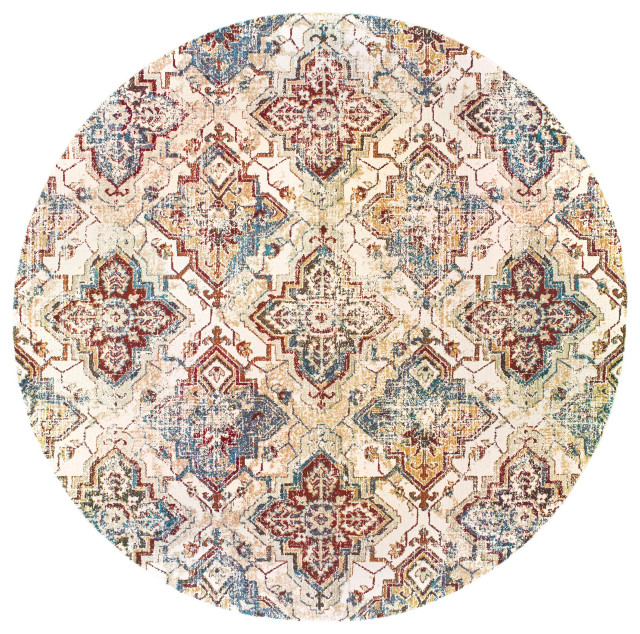 Empire 030J4 Ivory/Gold 3'10" x 5'5" Rug, Round 7'10" Round ...