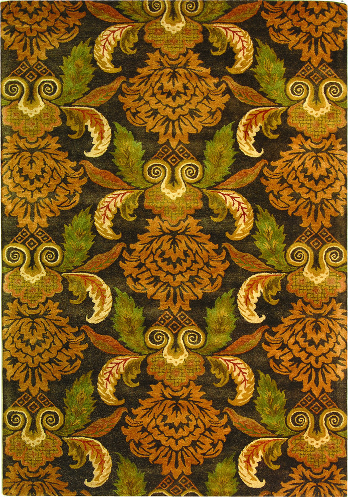 Safavieh Metro MET985B Brown/Gold Rug, 6' Round - Traditional - Area ...