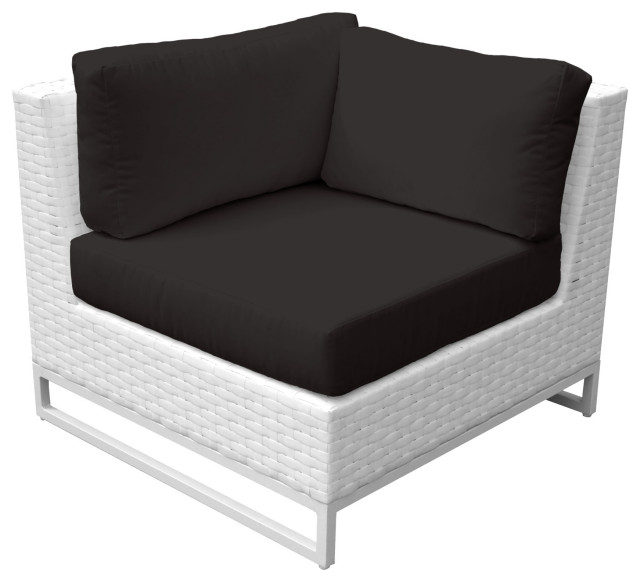 TK Classics Miami Modern Corner Wicker Patio Chair in Sail White ...