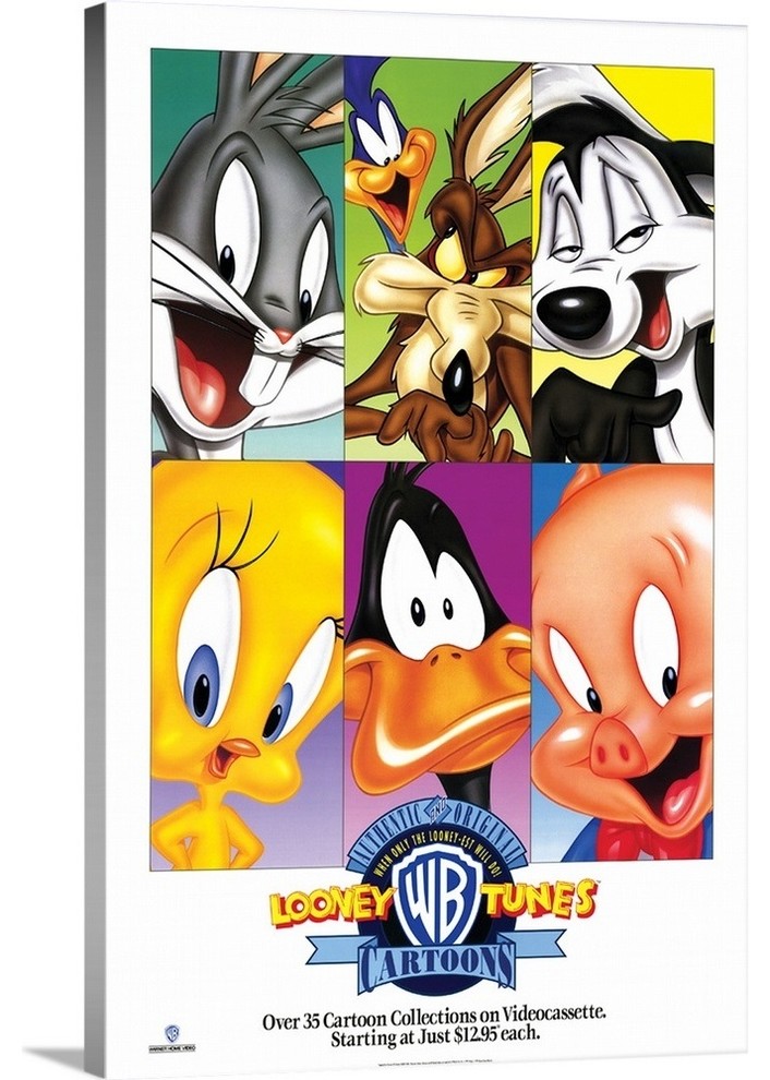 "Looney Toons Collection ()" Wrapped Canvas Art Print, 24"x36 ...