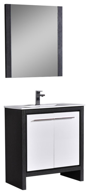 Milan 30" Vanity Set With Mirror, 126"x33.06"x29.31" - Contemporary ...
