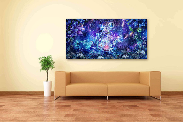 Modern Wall Art, Rectangular Shaped Stretched Canvas With Unique ...