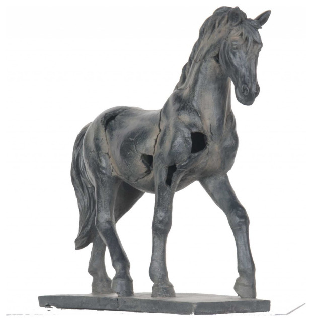 HomeRoots Handmade Rustic Horse Statue - Contemporary - Wall Sculptures ...