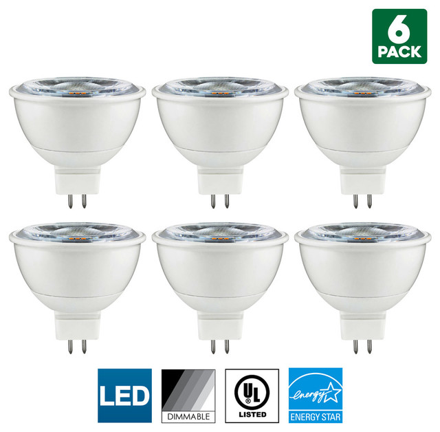 6-Pack Sunlite MR16 LED Bulb, 12 Volt, Reflector, 7W, Warm White, GU5.3 ...